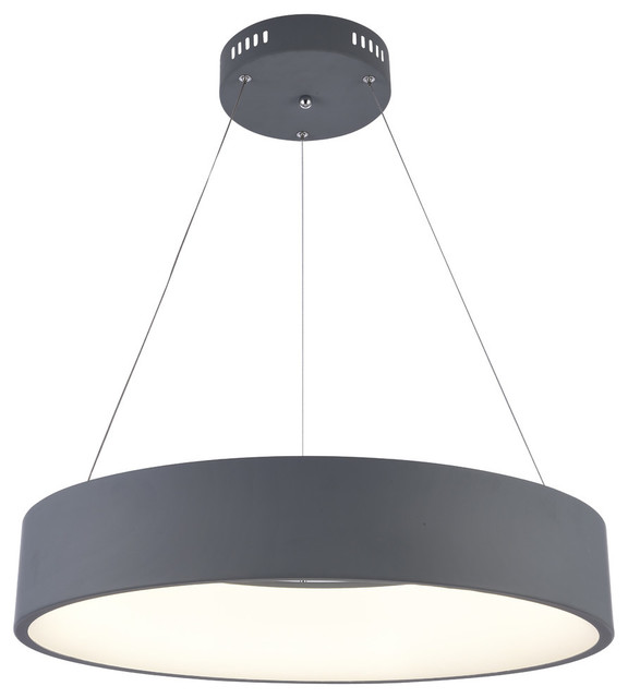 Round Gray LED Ring Frame Light Fixture - Modern - Pendant Lighting ...