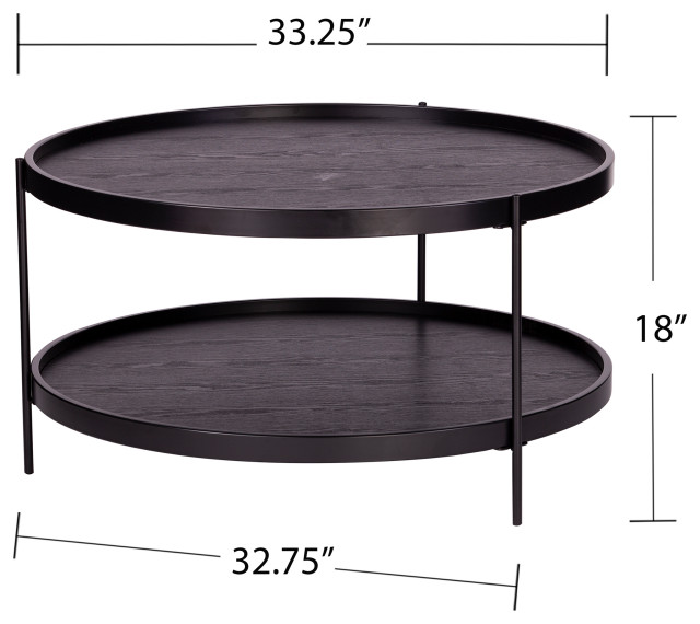 Vestal Round Farmhouse Style Cocktail Table - Transitional - Coffee ...