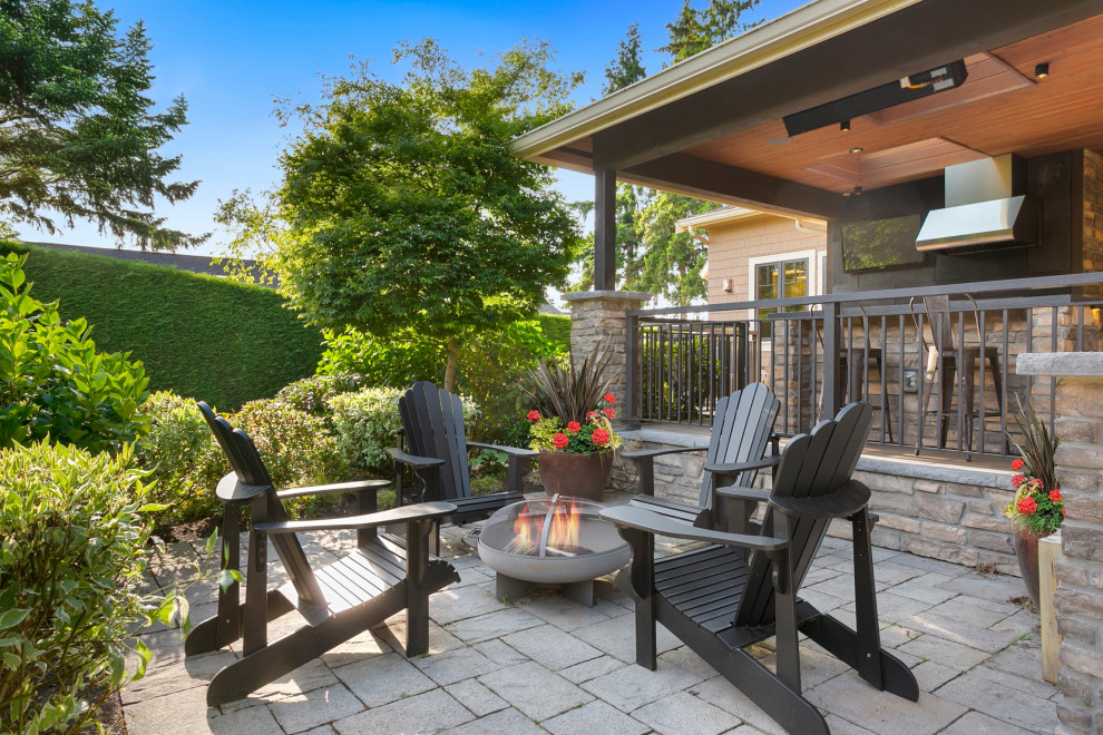 Yarrow Point Triple Roof Outdoor Living - Craftsman - Patio - Seattle ...