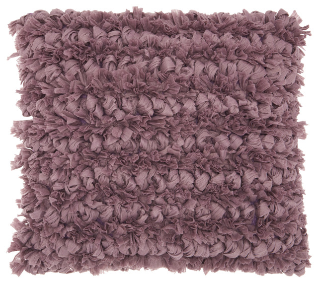 Nourison Home 20"x20" Mina Victory Shag Paper Loop Shag Lavender Throw ...