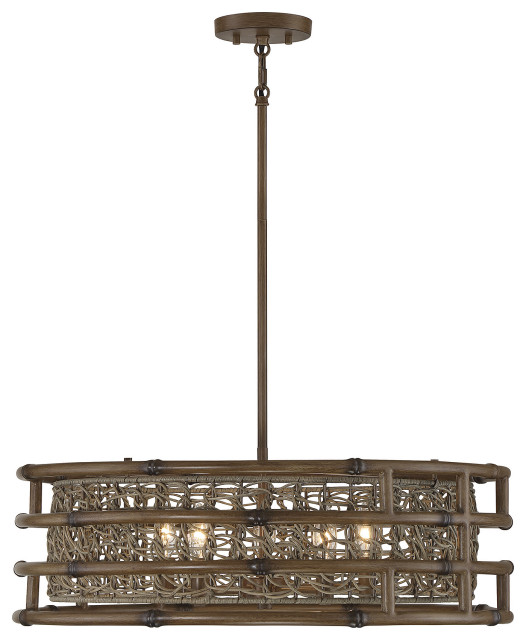 Treviso 5-Light Pendant in Grapevine (7-7912-5-184) - Tropical ...