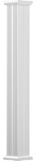 3" x 8' Endura-Aluminum Column, Square Shaft, Gloss White Finish, 4 ...