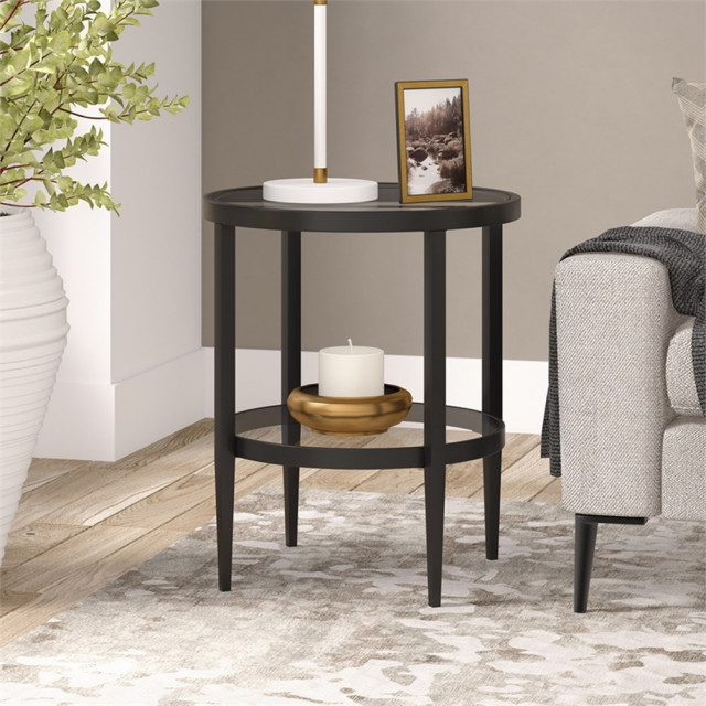Henn&Hart 19.63" Black Side Table - Transitional - Side Tables And End ...
