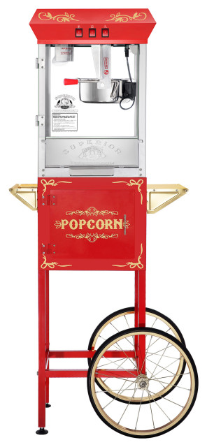 Popcorn Machine With Cart Carnival 8oz Popper With Stainless-Steel ...