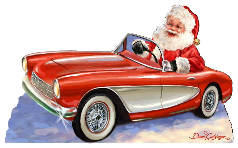 Santa Sports Car Home and Outdoor Decor by Dona Gelsinger ...