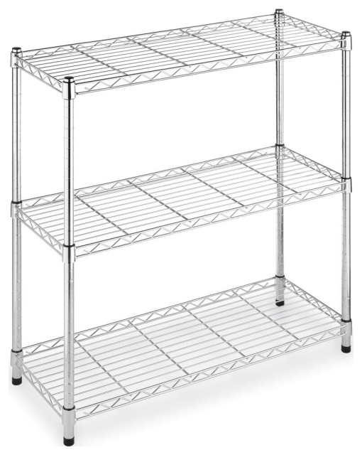 Supreme 3-Tier, 36-In. H x 36-In. W x 14-In. D, Chrome - Contemporary ...