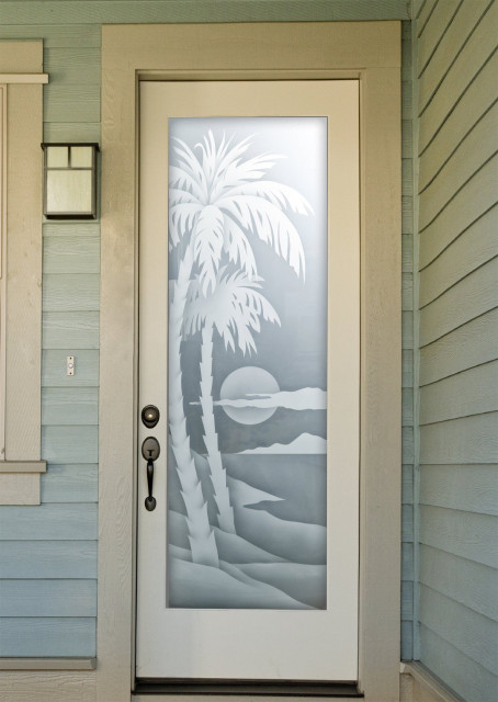 Front Door - Palm Sunset - Fiberglass Smooth - 30" x 80" - Book/Slab ...
