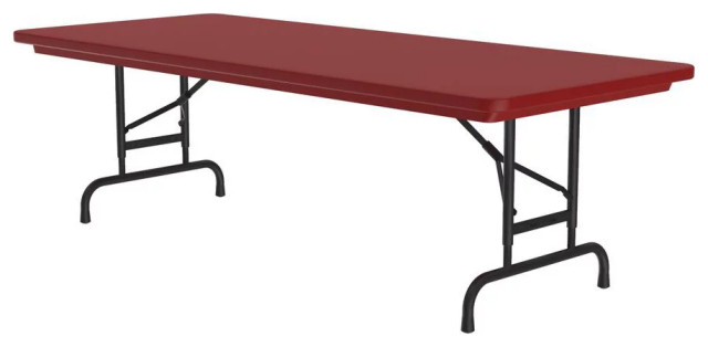 Modern Folding Table, Adjustable Design With Metal Legs & Rectangular ...