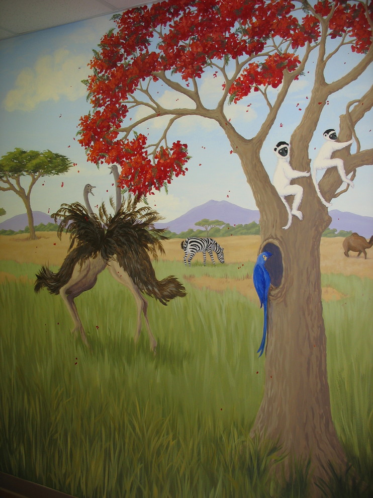 African Jungle Animal Hallway Mural for Pediatrician's Office ...
