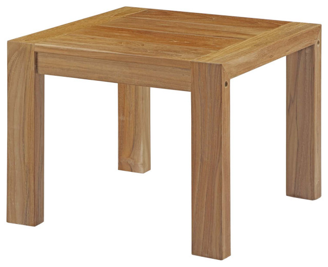 Lounge Coffee Side Table, Square, Brown Natural, Wood, Modern, Outdoor ...