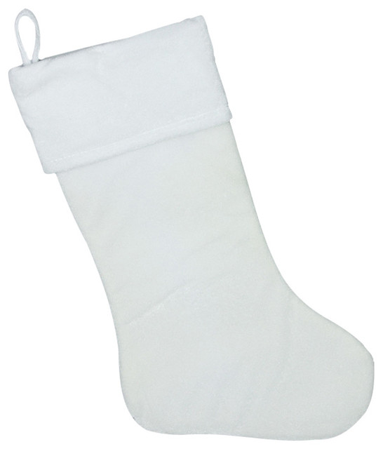 18" Traditional Solid Velvety Christmas Stocking - Contemporary ...