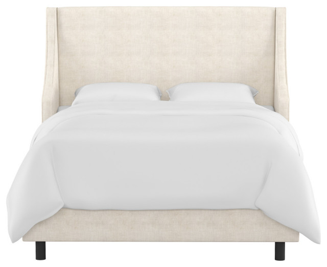 Wingbacl Bed, Linen Talc, Twin - Transitional - Platform Beds - by ...