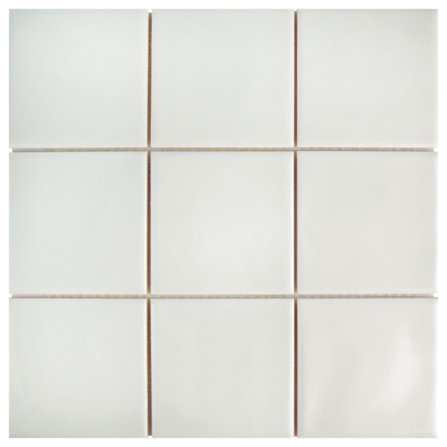 Twist Square Ceramic Wall Tile, Soft Cream, Sample - Traditional - Wall ...