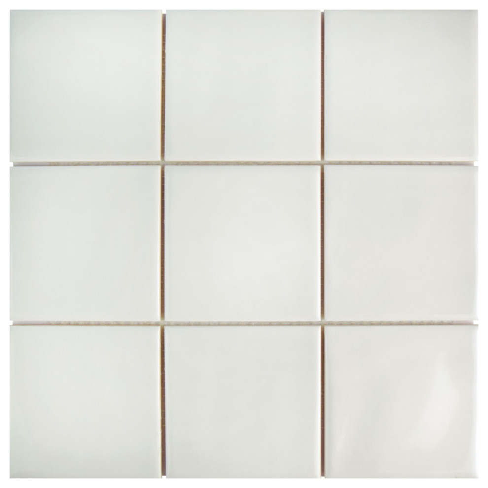 Twist Square Ceramic Wall Tile, Soft Cream, Sample - Traditional - Wall ...