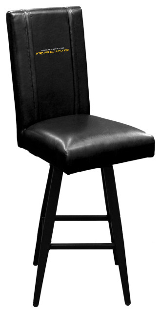 Corvette Racing Swivel Bar Stool With Black Vinyl - Midcentury - Bar ...