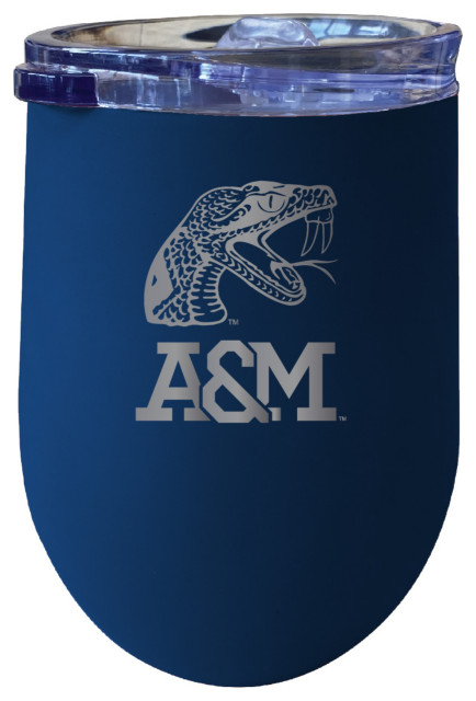 Florida Aandm Rattlers 12 Oz Insulated Wine Stainless Steel Tumbler Navy Contemporary Wine