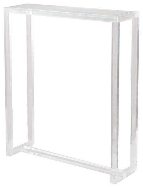 Hollywood Tall Narrow Acrylic Console Table - Contemporary - Console ...