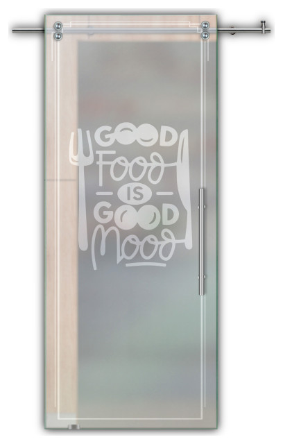 Sliding Glass Pantry Door V2000, 32"x84" - Contemporary - Interior ...