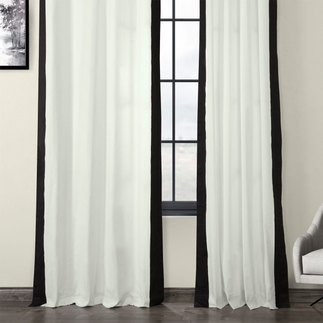 Pleated Vertical Colorblock Curtain Single Panel, 25"x120 ...