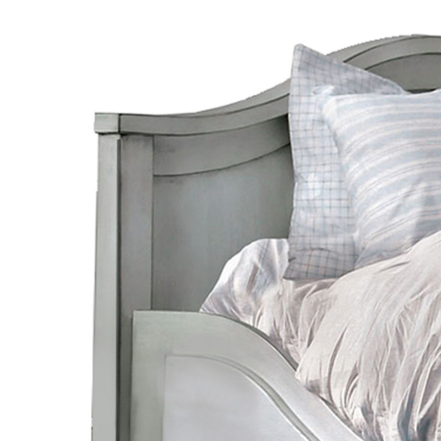 Cottage Style Wooden Twin Bed with Camelback Design, Antique White - Traditional - Platform Beds ...