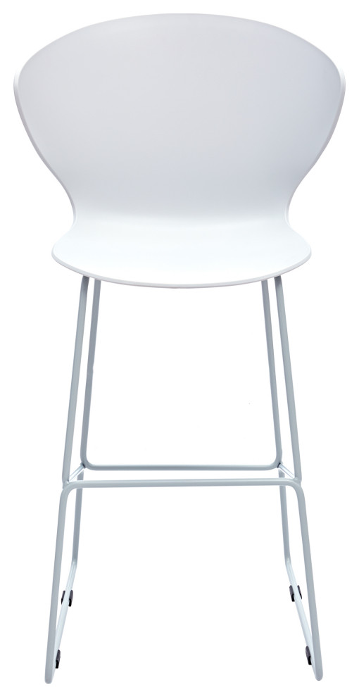 Midcentury Polypropylene Counter Stool With Metal Legs, Set of 2, 26 ...