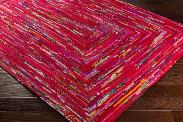 Rumba Modern Bright Pink, Bright Red Area Rug - Contemporary - Area ...