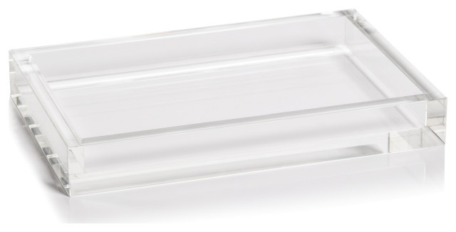 Carnac Crystal Glass Vanity Tray, Small - Contemporary - Bathroom ...