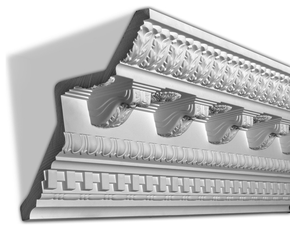 14" Face, Corbels, Dentil and Egg and Dart Polyurethane Crown Moulding ...