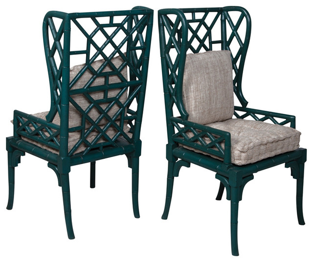 Guild Master 692502P Bamboo Wing Back Chair - Asian - Armchairs And ...