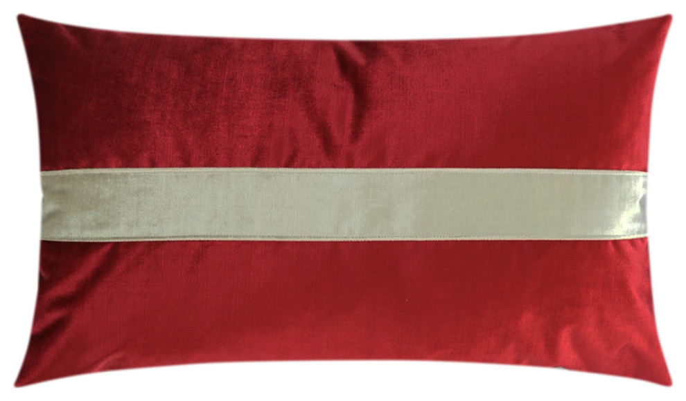 Iridescence Band Lumbar Pillow - Ruby, 14" x 24" - Contemporary ...