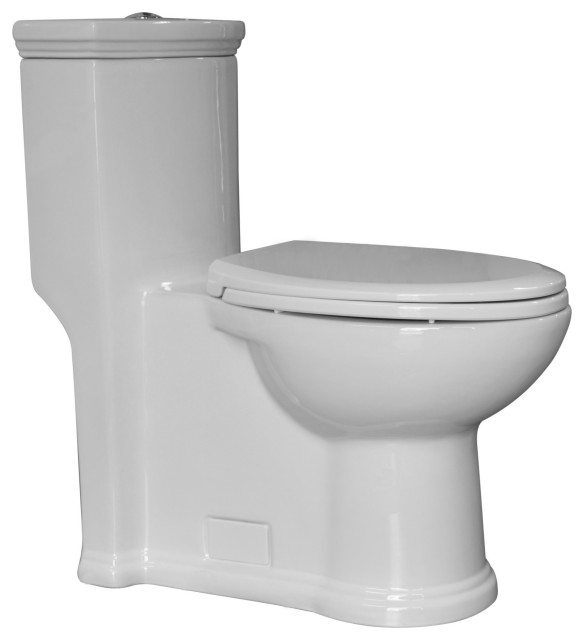 Magic Flush Eco-Friendly One Piece Toilet, White - Contemporary ...