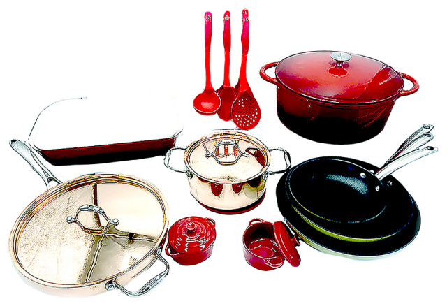 Le Chef 20-Piece Multi-Purpose Cookware Set, Multi-Colored - Modern ...