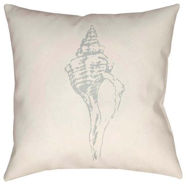 Shells by Surya Poly Fill Pillow, Yellow/Green, 20' x 20' - Beach Style ...