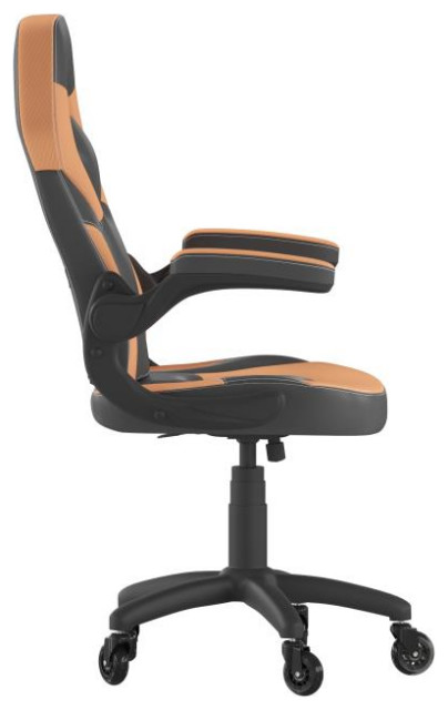 X10 Orange/Black LeatherSoft Gaming Chair- Transparent Roller Wheels ...