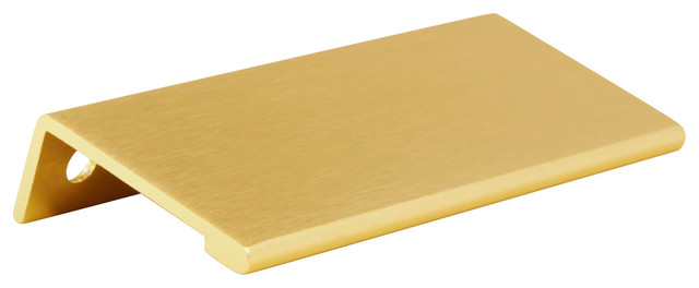 Modern Edge Pull 3-5/32" Centers Satin Gold Cabinet Handle, 25 ...