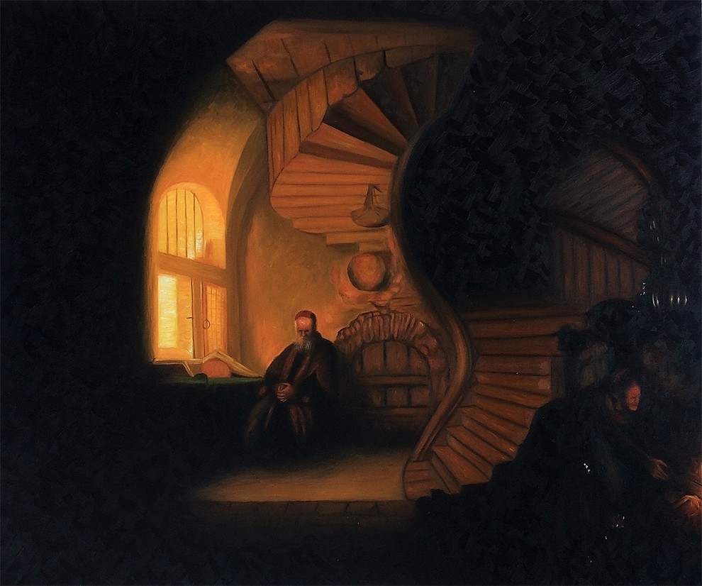 The Philosopher in Meditation - Modern - Paintings - by overstockArt ...