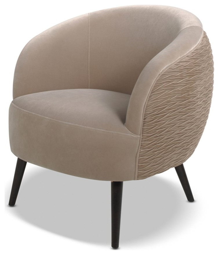 Jennifer Taylor Home London Mid-Century Modern Ruched Barrel Chair Mink ...