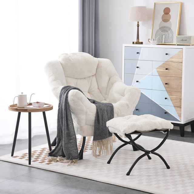 Contemporary Accent Chair, Comfortable Cozy Seat With Padded Seat ...