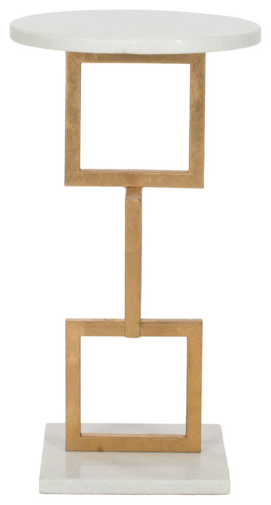 Sydney Silverleaf Accent Table, Gold/White - Contemporary - Side Tables And End Tables - by ...