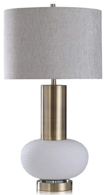 Palmer Table Lamp White Finish on Glass Body - Transitional - Table ...