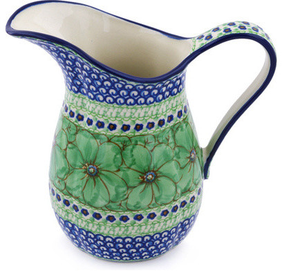 Polmedia Polish Pottery 6-cup Stoneware Pitcher - Mediterranean ...