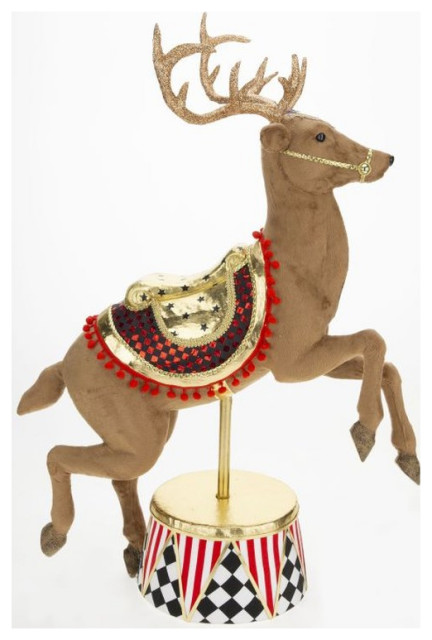 Mark Roberts 2021 Checkered Deer Figurine 28'' - Contemporary - Holiday ...