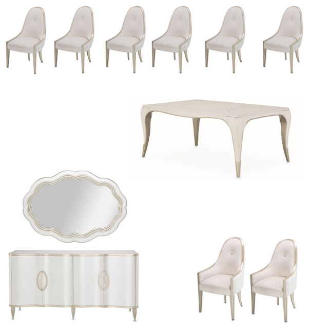 AICO Furniture London Place 11 Piece Dining Room Set - Traditional ...