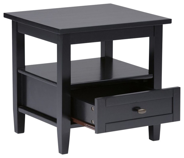 Atlin Designs Transitional Wood End Side Table in Tobacco Brown ...