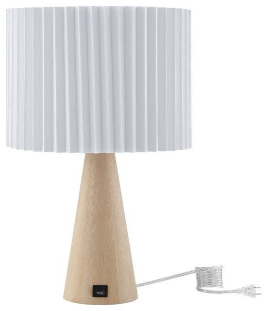 Posh Living Brynlie Table Lamp 5ft Power Cord USB Charger Beige ...
