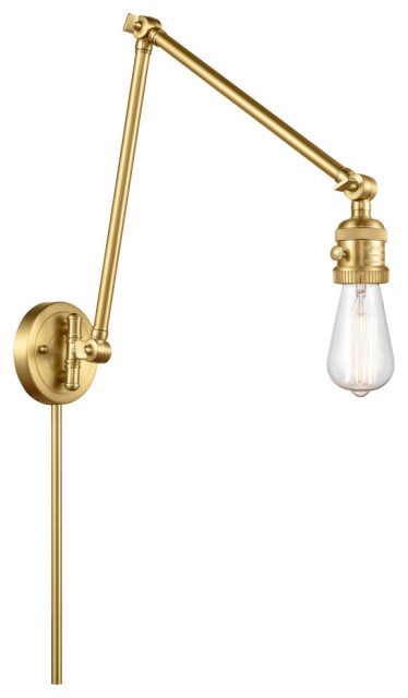 Bare Bulb Swing Arm With Switch - Industrial - Swing Arm Wall Lamps ...