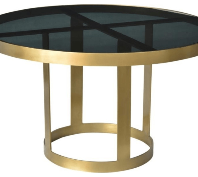 Round Black and Gold Modern Coffee Table - Contemporary - Coffee Tables ...