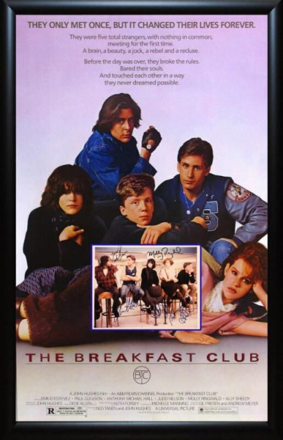 The Breakfast Club Signed Movie Poster, Custom Frame - Contemporary ...