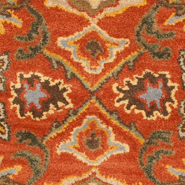 Safavieh Heritage Hg734D Rust, Beige Area Rug, 2'3" x 8'0 ...