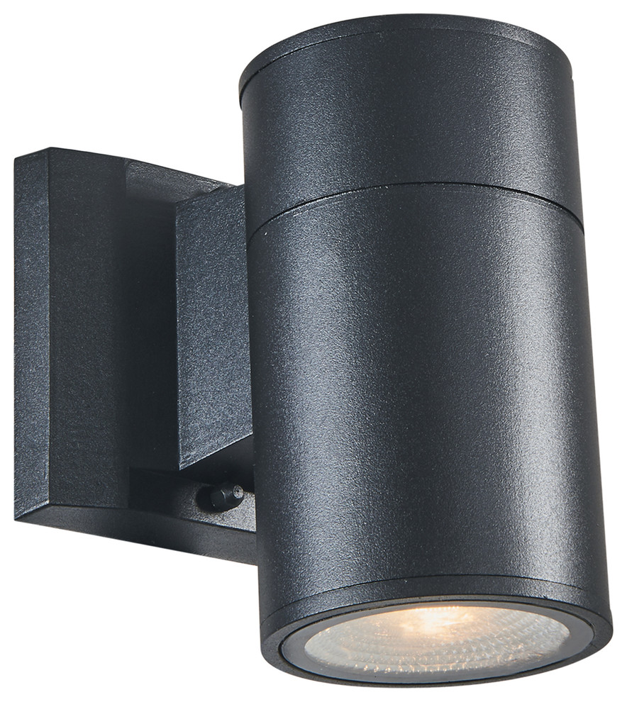 Simon Led Textured Black Outdoor/Indoor Wall Sconce 6" - Modern ...